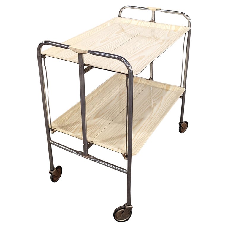 Vintage Foldable Bar Cart For Sale at 1stDibs