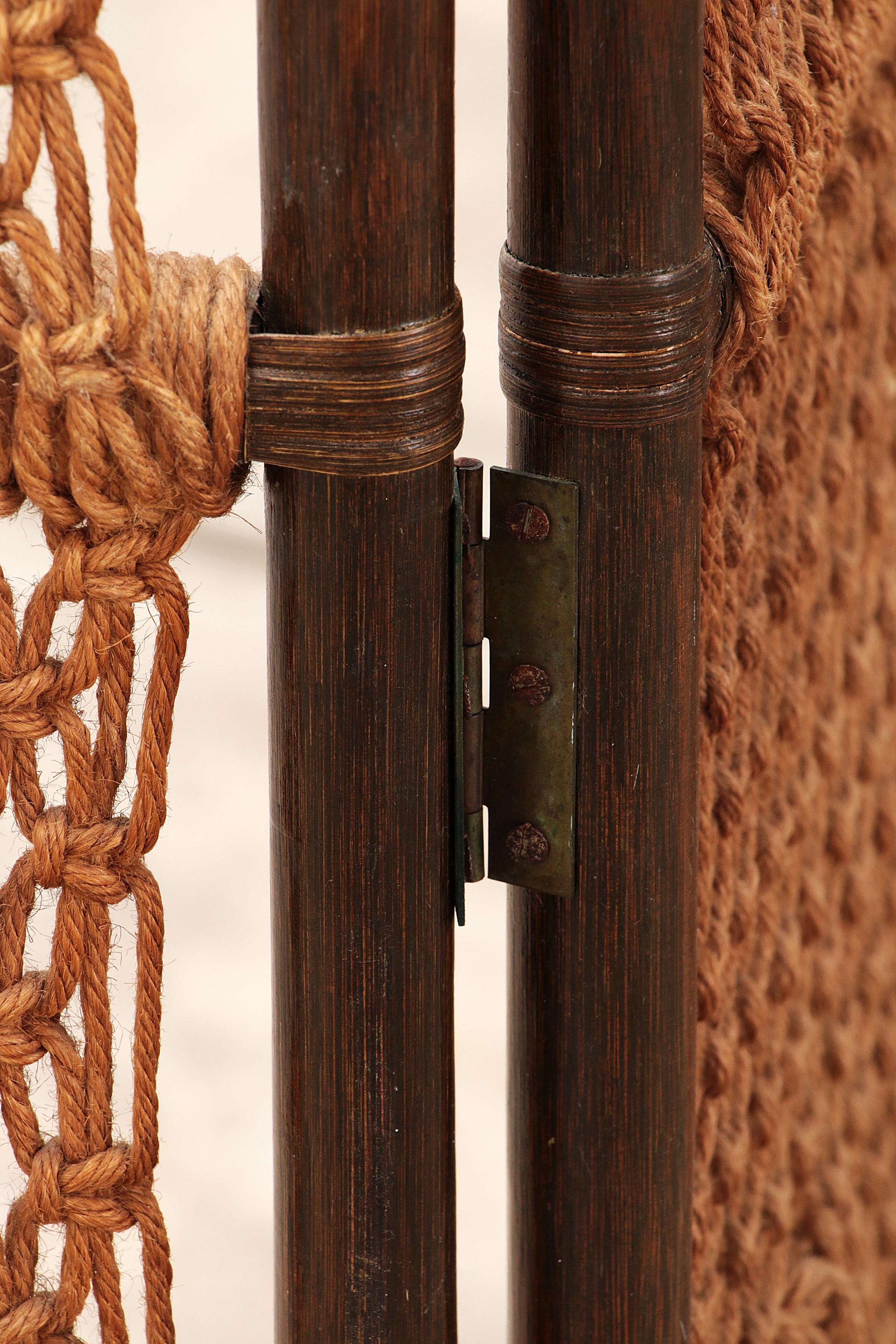 Vintage Folding Screen Made of Macramé, 1970 at 1stDibs