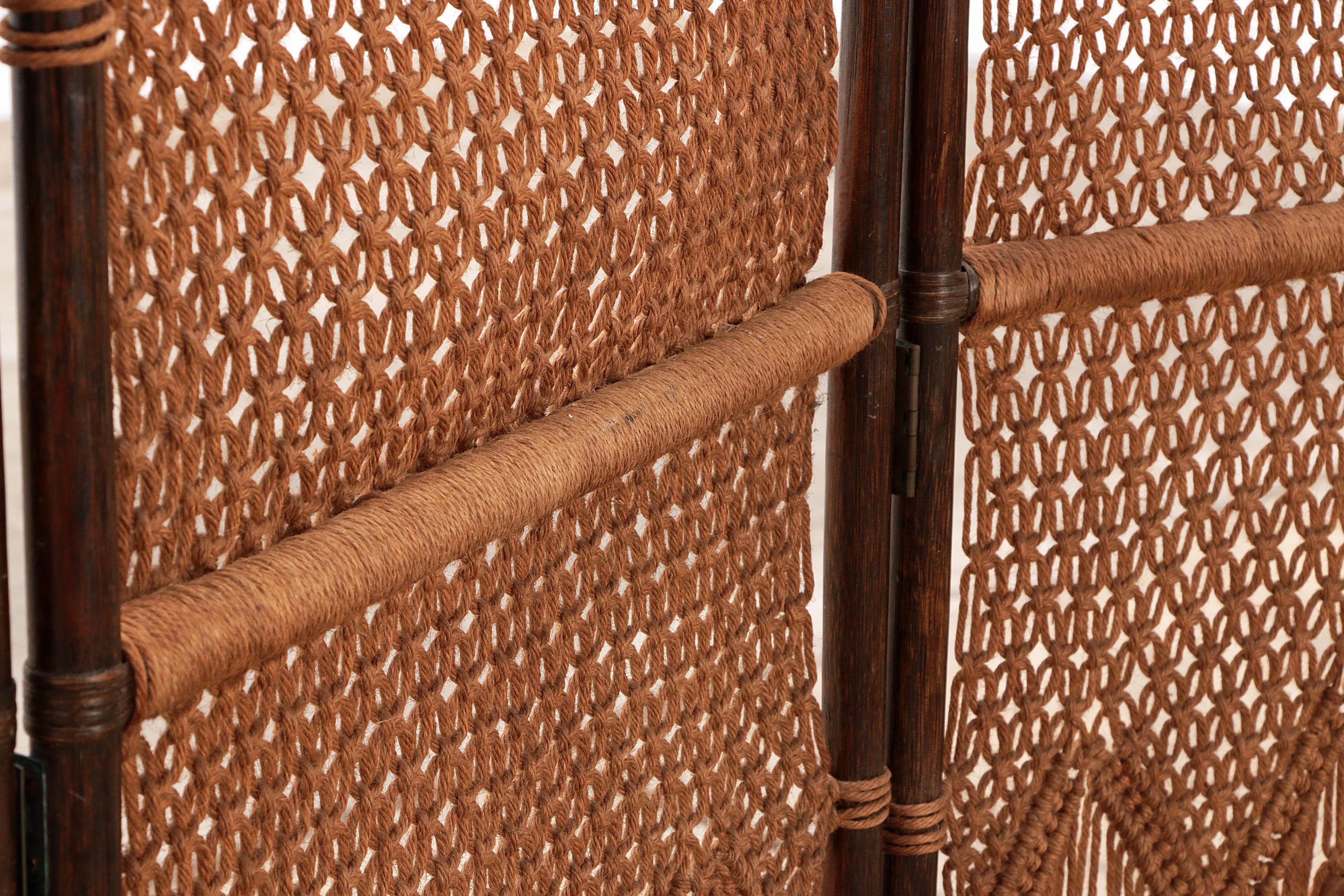 Vintage Folding Screen Made of Macramé, 1970 at 1stDibs