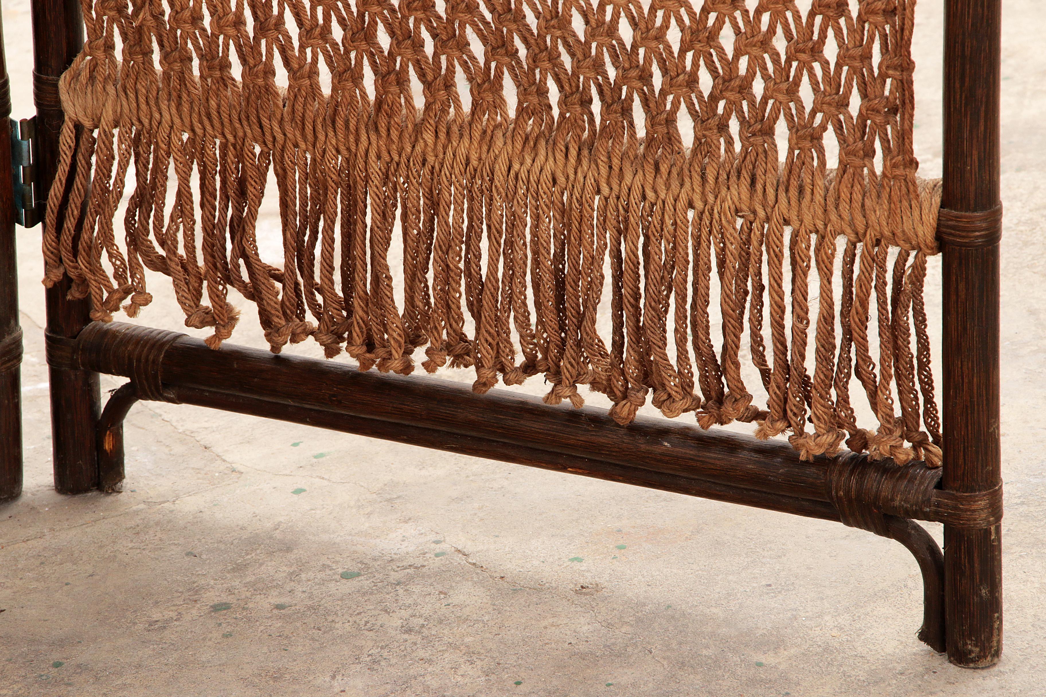 Vintage Folding Screen Made of Macramé, 1970 at 1stDibs