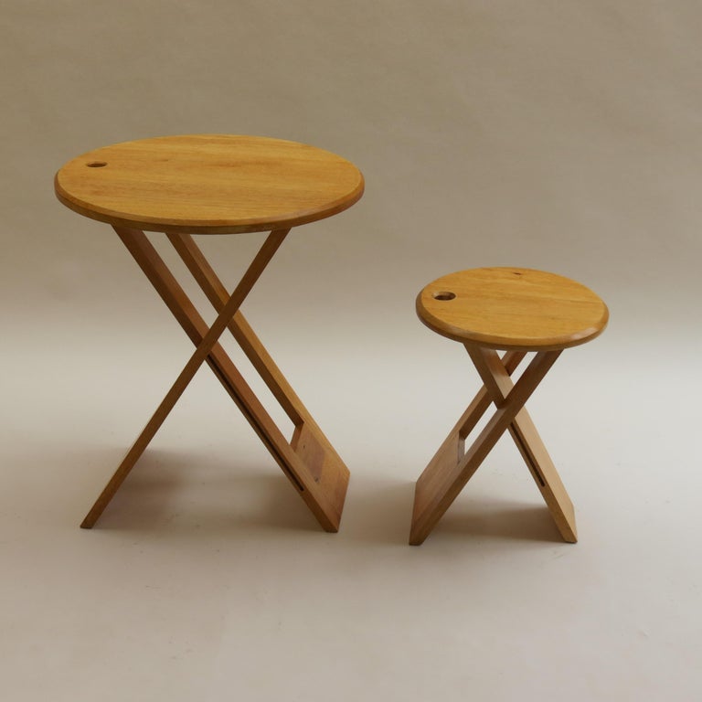 Vintage Folding Wooden Stool and Table in the Style of Suzy Stool by ...