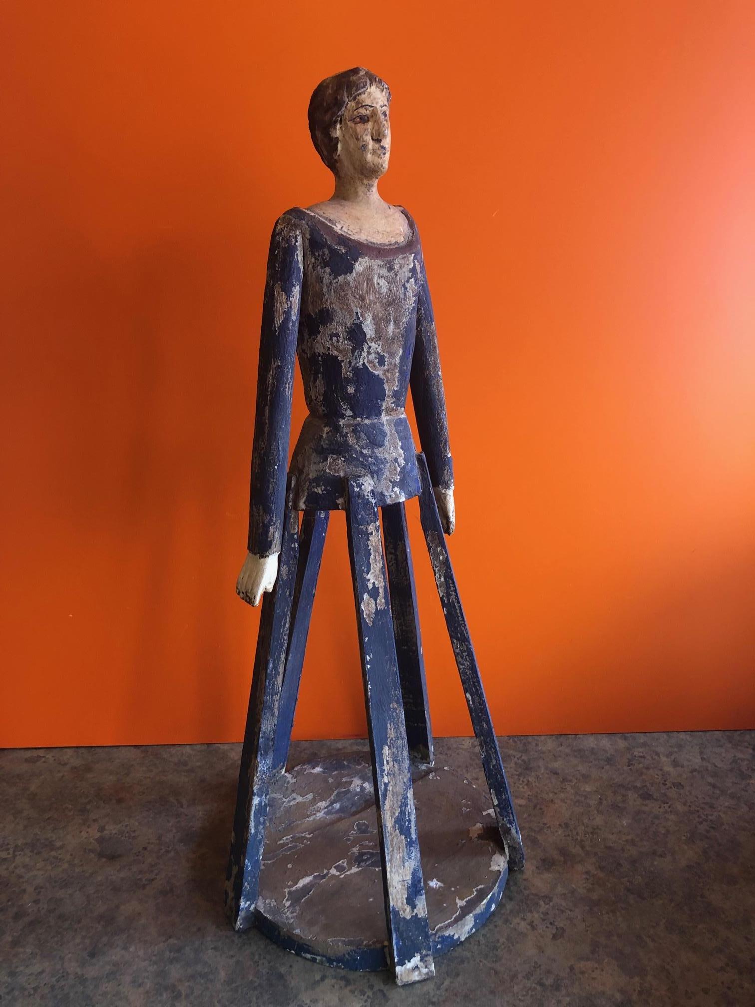 Vintage Folk Art Cage Doll / Santos with Articulating Arms at 1stDibs ...