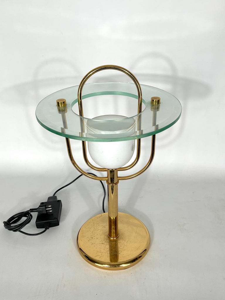 Vintage Fontana Arte Style Table Lamp from 70s For Sale at 1stDibs