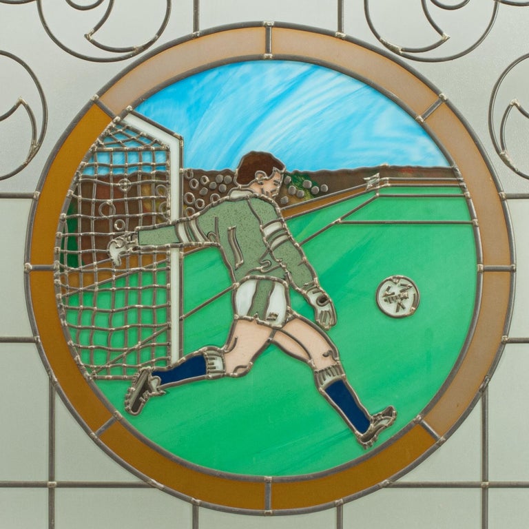 Vintage Football Stained Glass Window 1993 from the Mansfield Bar at ...