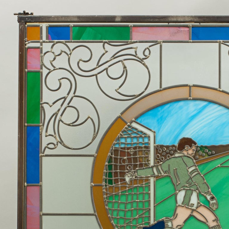 Vintage Football Stained Glass Window 1993 from the Mansfield Bar at ...