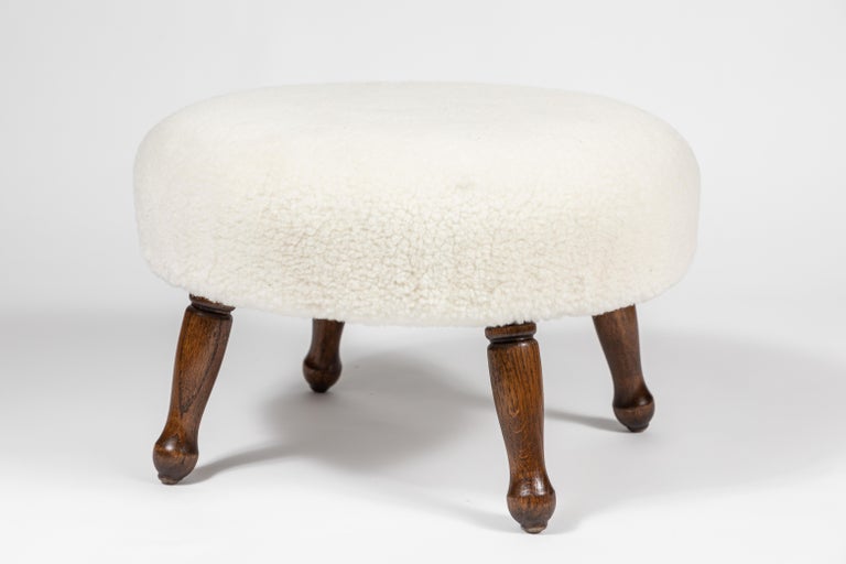 Vintage Footstool Newly Upholstered in White Shearling at 1stDibs ...