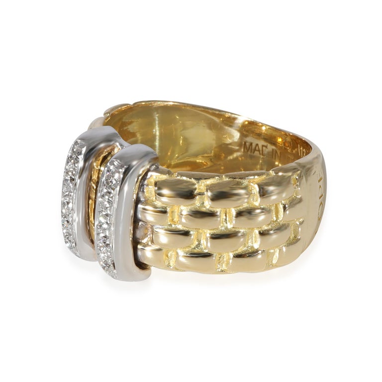 Vintage FOPE Diamond Ring in 18k White Gold/Yellow Gold 0.09 CTW For ...
