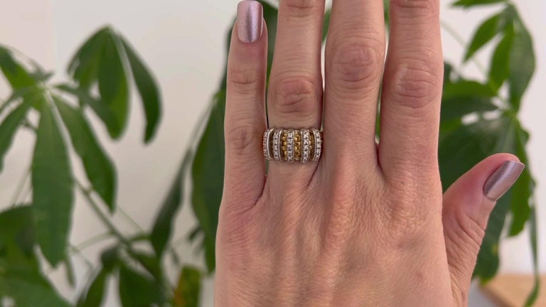 Vintage Fope Italy Diamond 18 Karat Gold Panorama Ring For Sale at 1stDibs