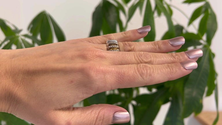 Vintage Fope Italy Diamond 18 Karat Gold Panorama Ring For Sale at 1stDibs