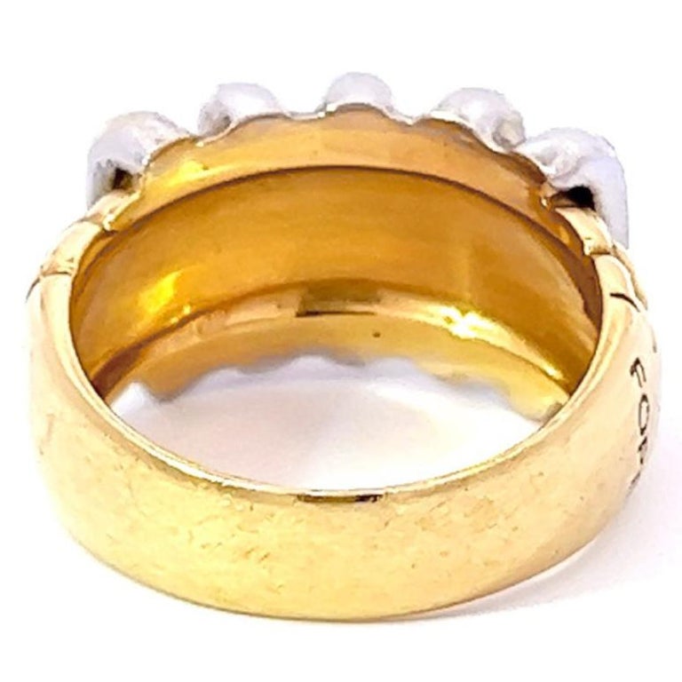 Vintage Fope Italy Diamond 18 Karat Gold Panorama Ring For Sale at 1stDibs