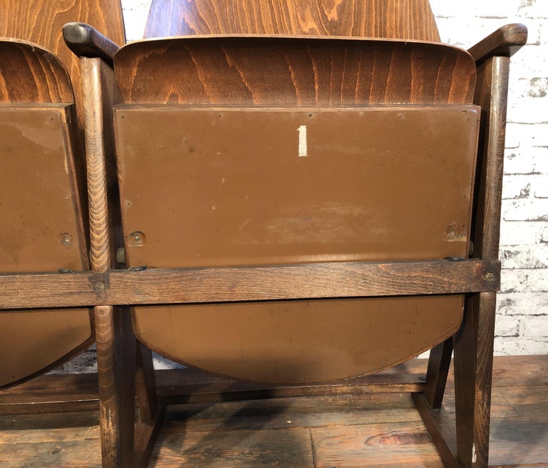 Vintage Four-Seat Cinema Bench from Ton, 1960s For Sale at 1stdibs