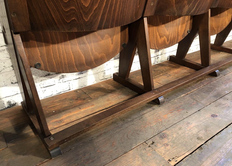 Vintage Four-Seat Cinema Bench from Ton, 1960s For Sale at 1stdibs