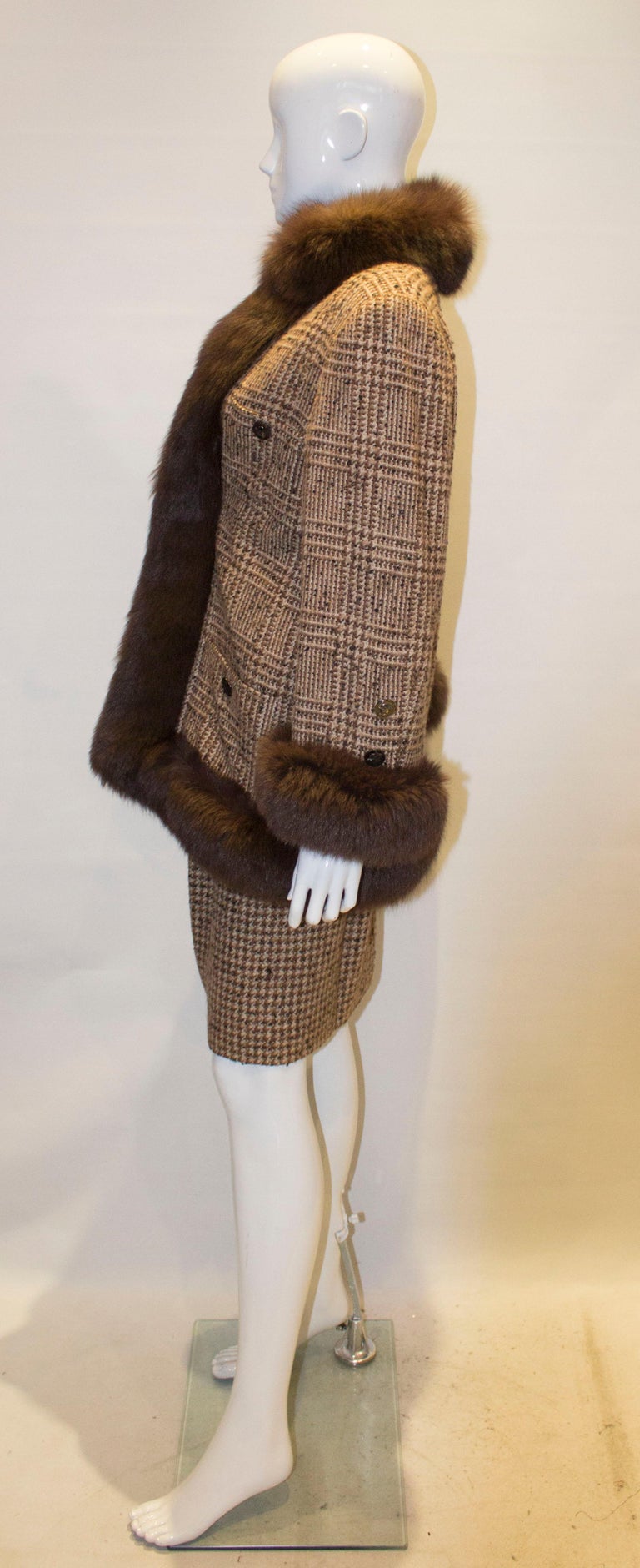 Vintage Fox Fur Trimmed Skirt Suit at 1stDibs | vintage fur suits, fox ...