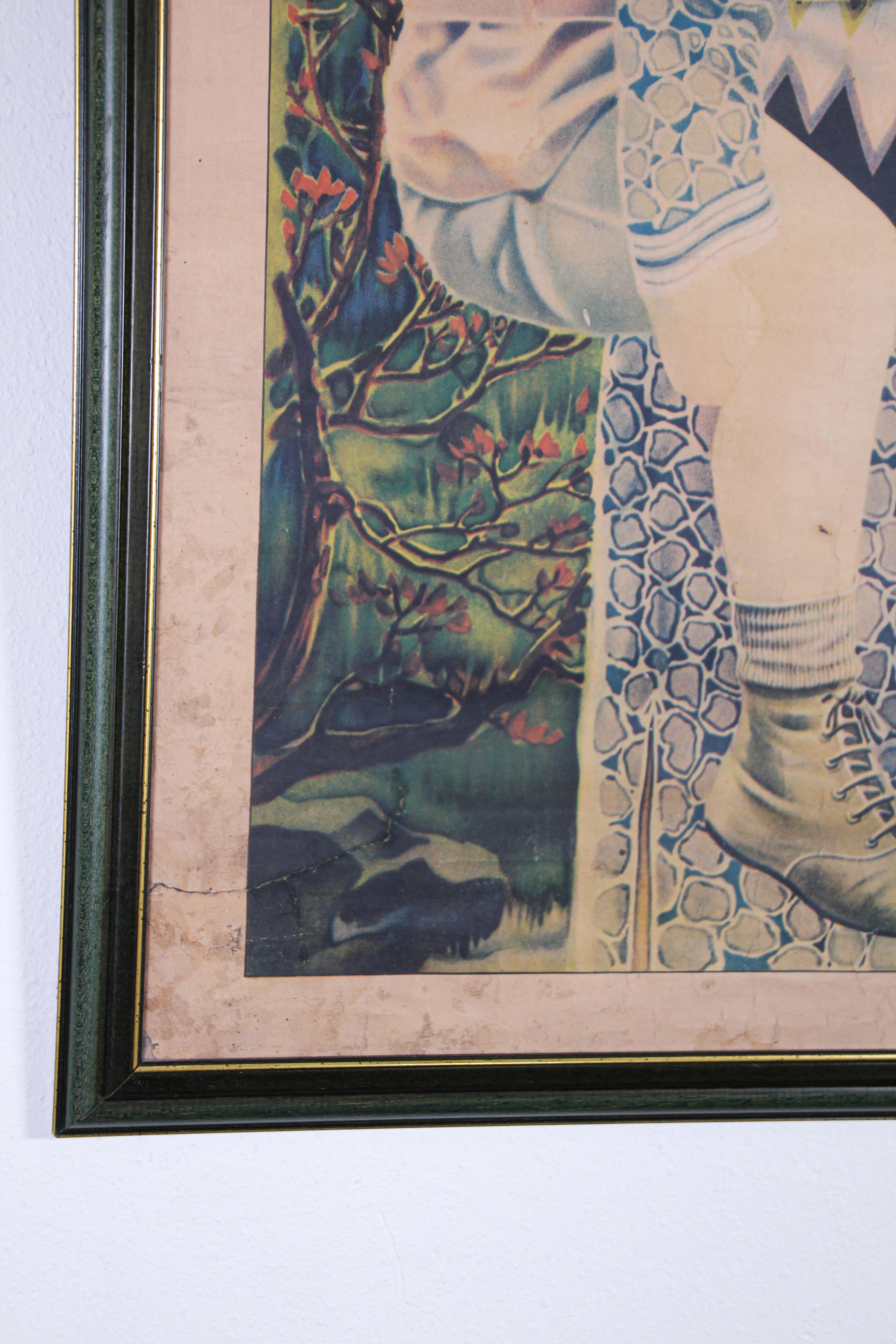 Vintage Framed Chinese Advertisement Poster at 1stDibs
