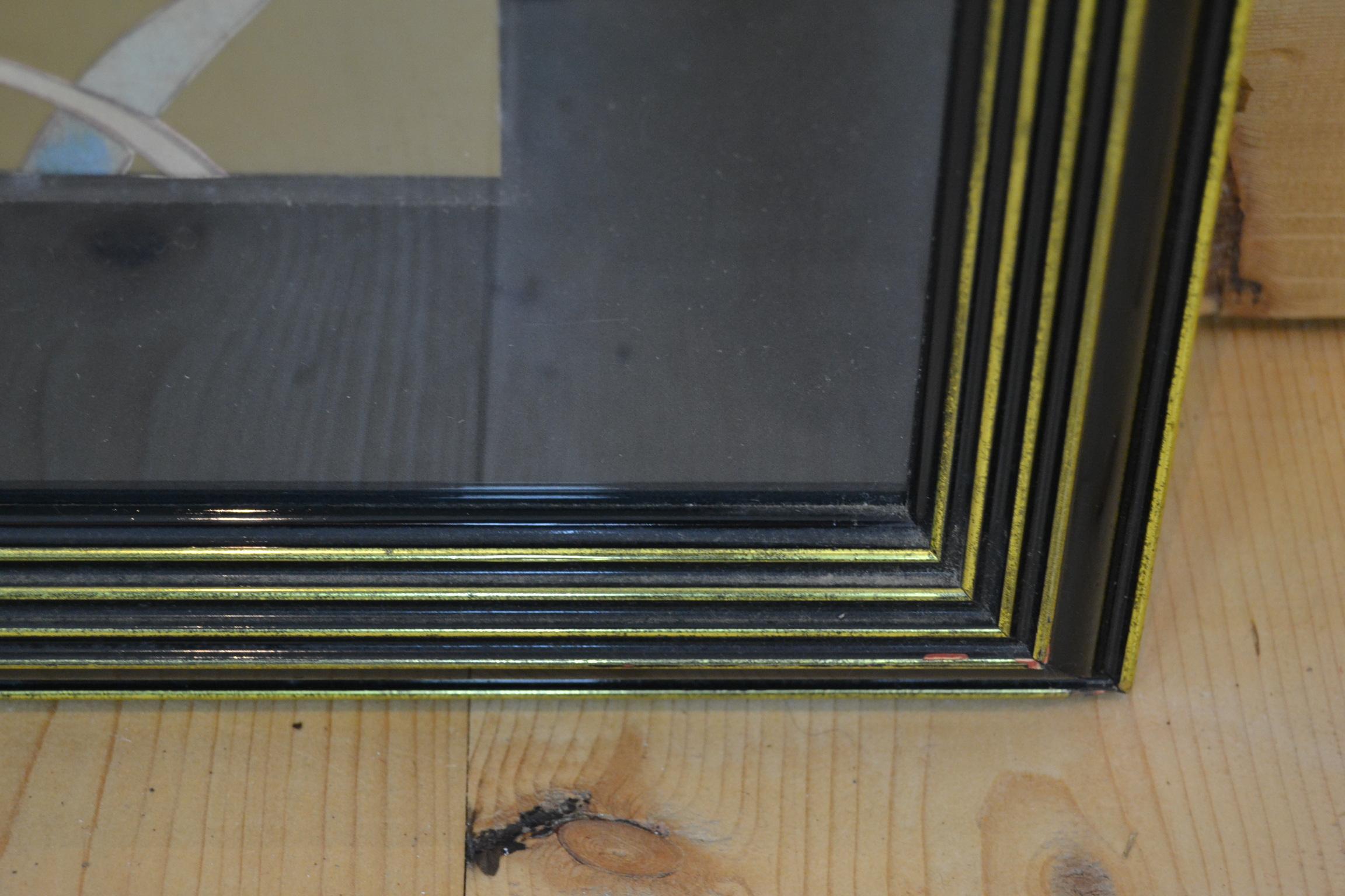 Vintage Framed Art Print with Bird, Cane and Flowers For Sale at 1stDibs