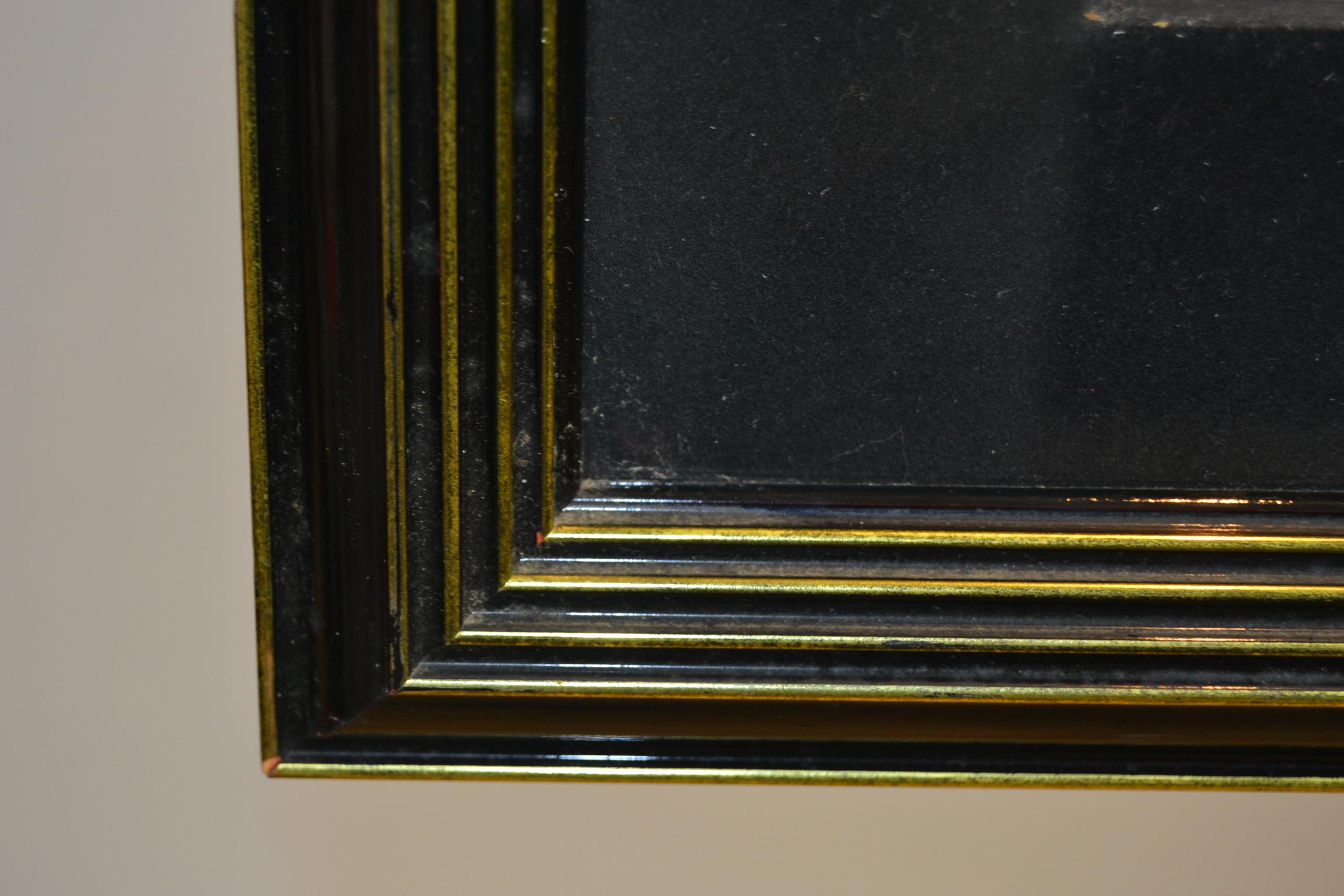 Vintage Framed Art Print with Bird, Cane and Flowers For Sale at 1stDibs