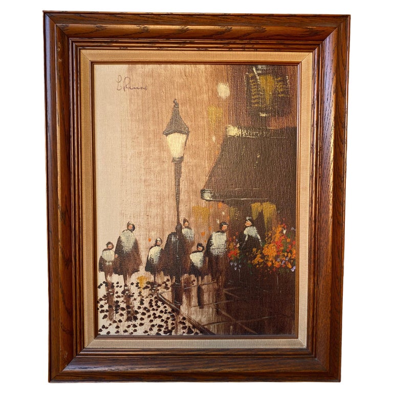 Vintage Framed Oil Painting on Canvas For Sale at 1stDibs