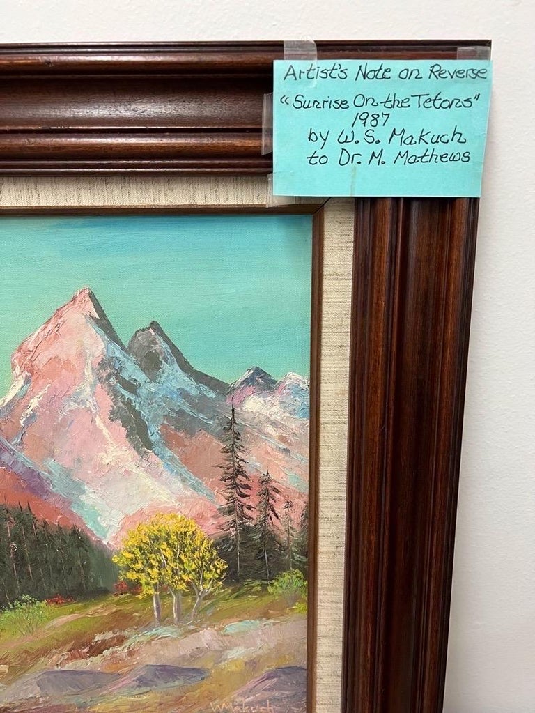 Vintage Framed Painting on Canvas Dt 1987 For Sale at 1stDibs