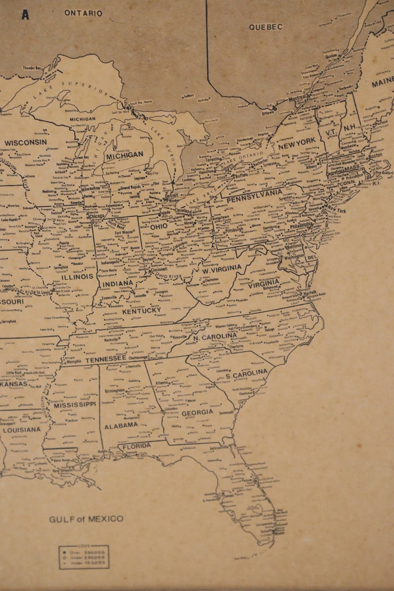 Vintage Framed United States Map For Sale at 1stDibs | united states ...