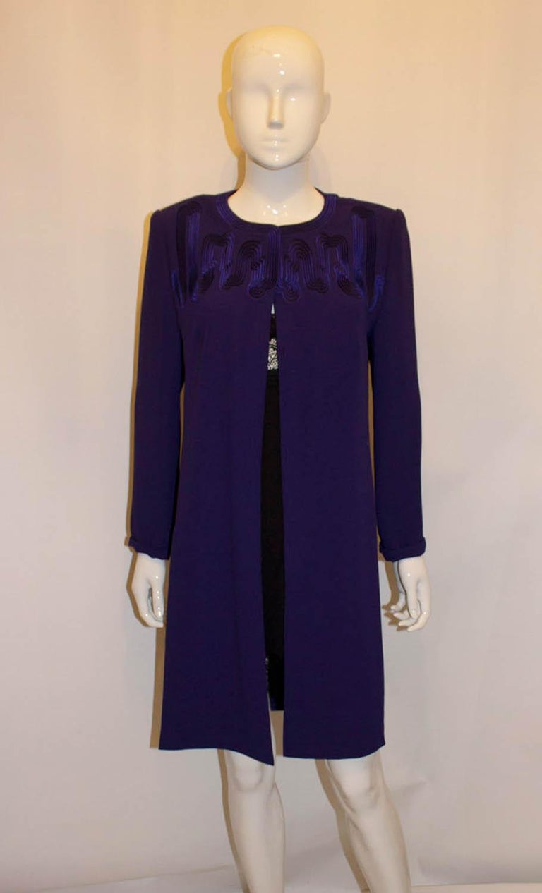 Vintage Frank Usher /Harrods Purple Coat Dress For Sale at 1stDibs