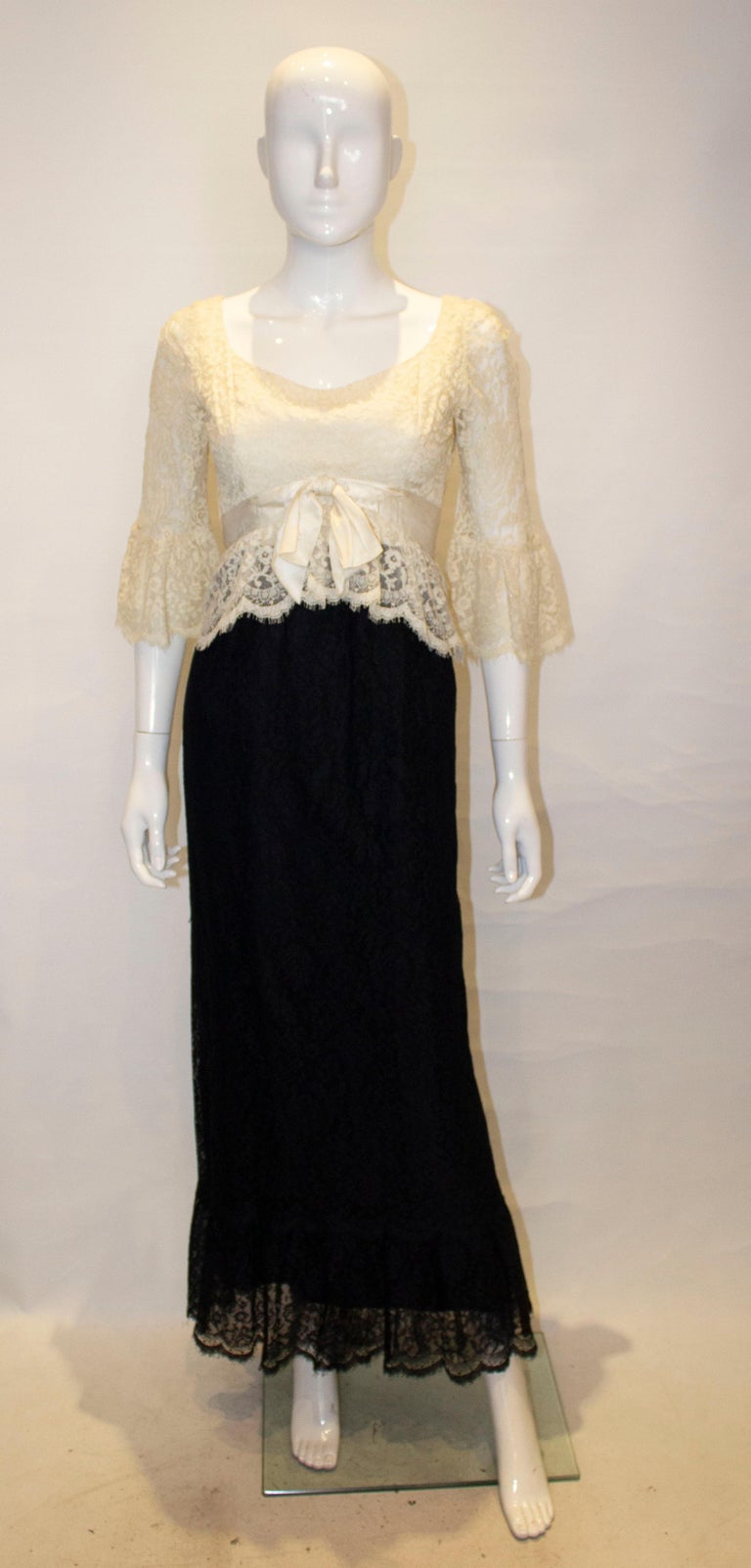 Vintage Frank Usher Lace Dress at 1stDibs