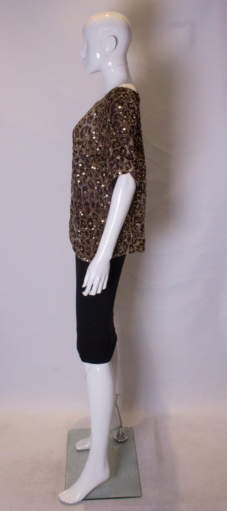 Vintage Frank Usher Sequin Animal Print Top at 1stDibs
