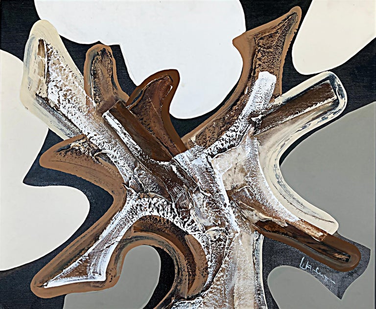 Vintage Frank Walcutt Mixed Media Abstract Painting, 1970s For Sale at ...