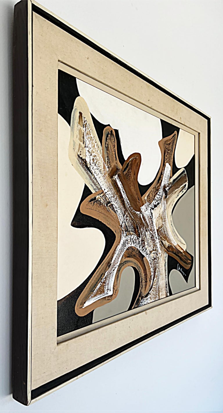 Vintage Frank Walcutt Mixed Media Abstract Painting, 1970s For Sale at ...