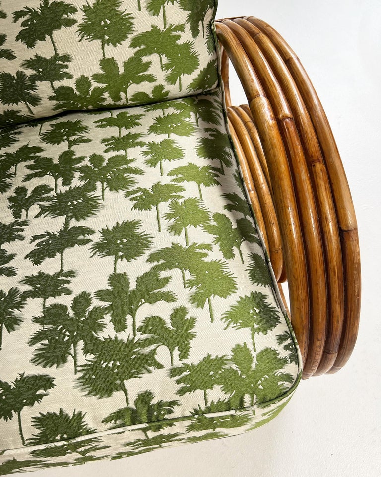 Vintage Frankl Style Rattan Chairs in Dedar Be Bop a Lula, Pair For ...