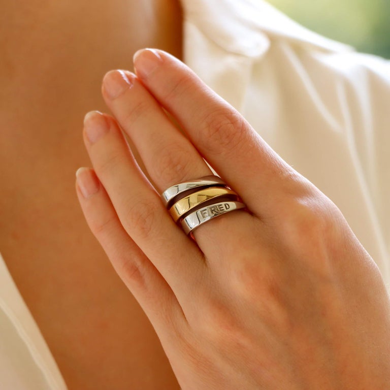 Vintage Fred Paris Coil Twist 'Success' Ring in 18k Yellow and White ...