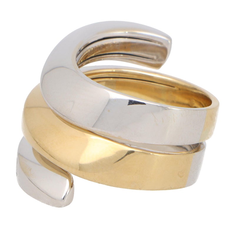 Vintage Fred Paris Coil Twist 'Success' Ring in 18k Yellow and White ...