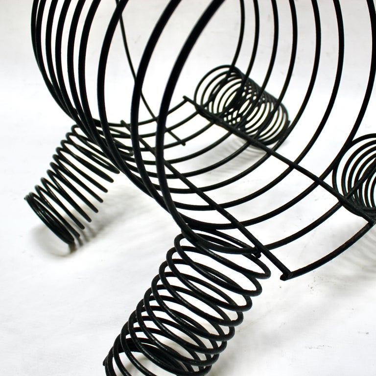 Vintage Frederic Weinberg Black Metal Poodle Magazine Holder For Sale ...