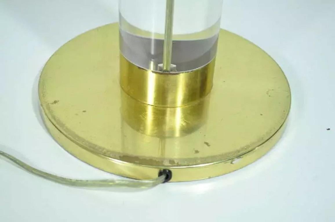 Vintage Frederick Cooper Lucite and Brass Column Table Lamp after Karl ...