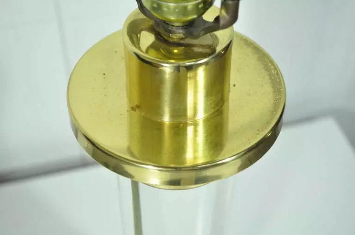 Vintage Frederick Cooper Lucite and Brass Column Table Lamp after Karl ...