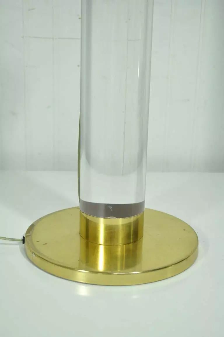 Vintage Frederick Cooper Lucite and Brass Column Table Lamp after Karl ...