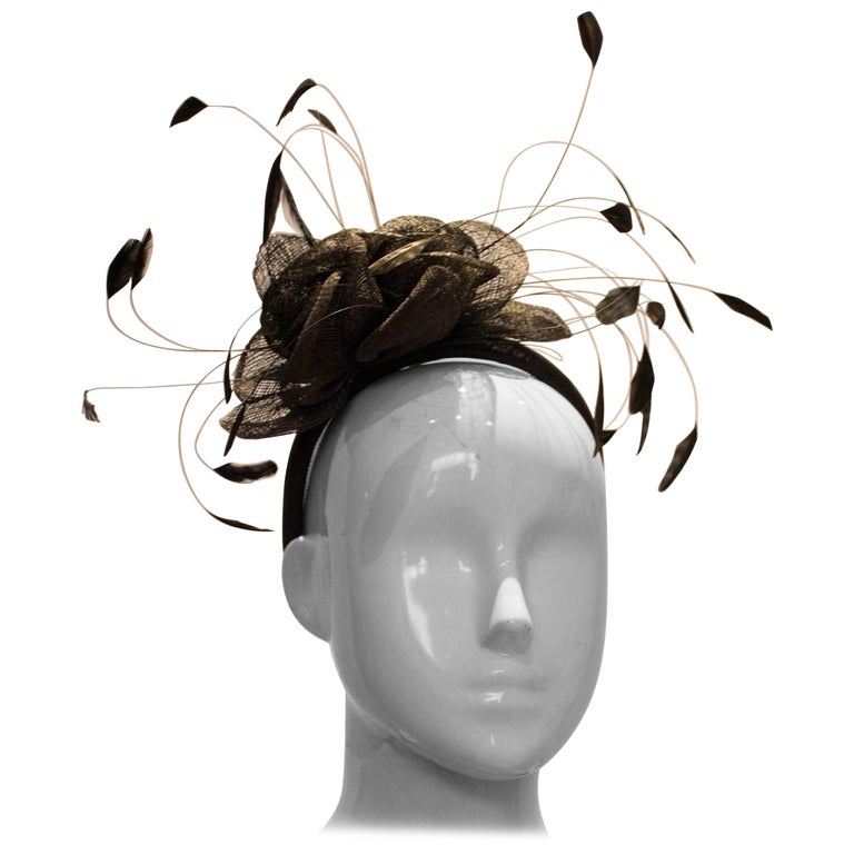Vintage Frederick Fox Hairband with feathers and net flower at 1stDibs ...