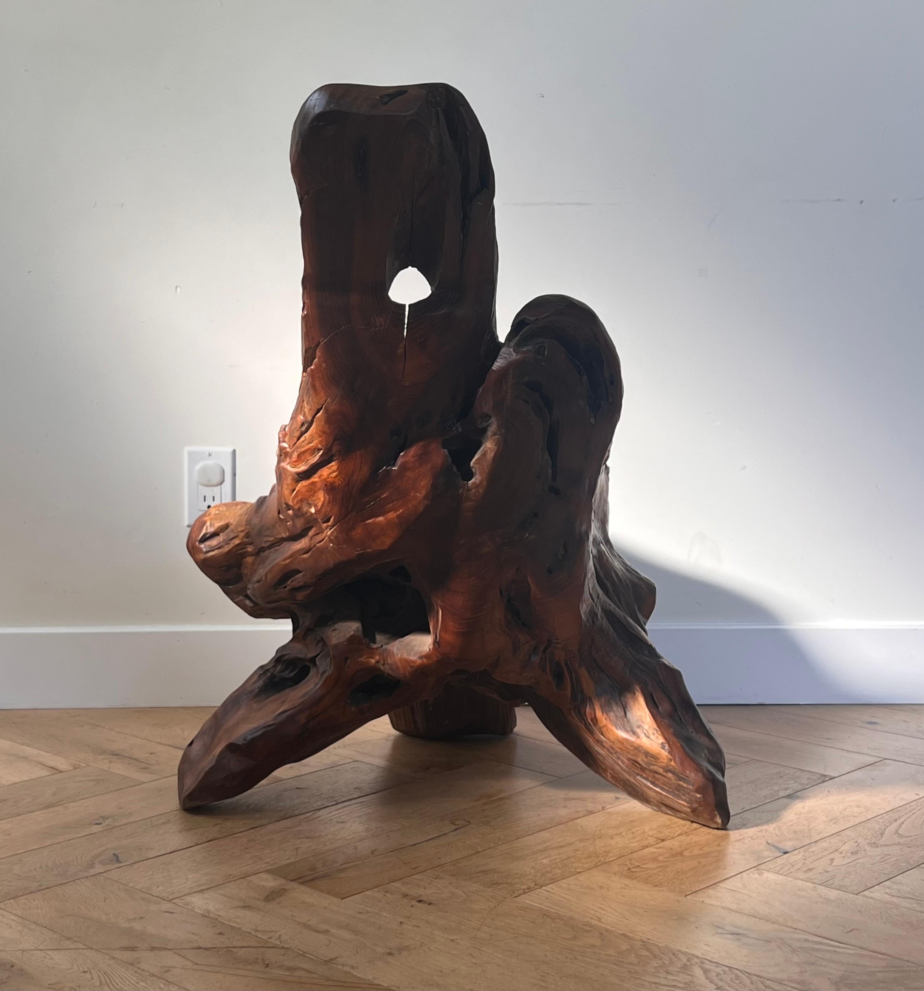 Vintage free form teak wood live edge chair, 20th century For Sale at ...