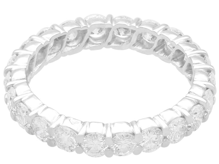 Vintage French 1.76 Carat Diamond and White Gold Full Eternity Ring For Sale at 1stDibs