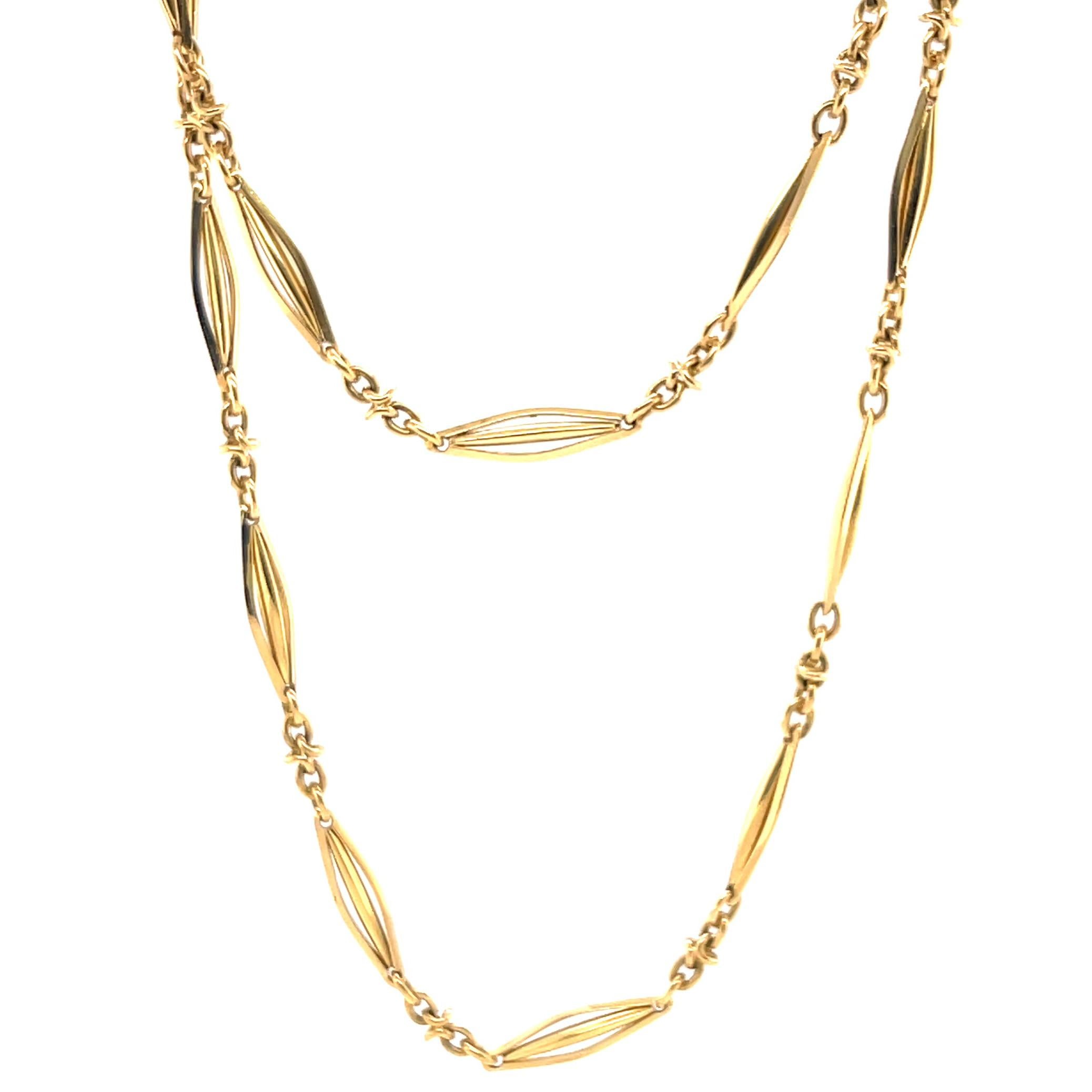 Natural Fancy Color Diamond Chain Necklace in 18 Karat Gold For Sale at ...