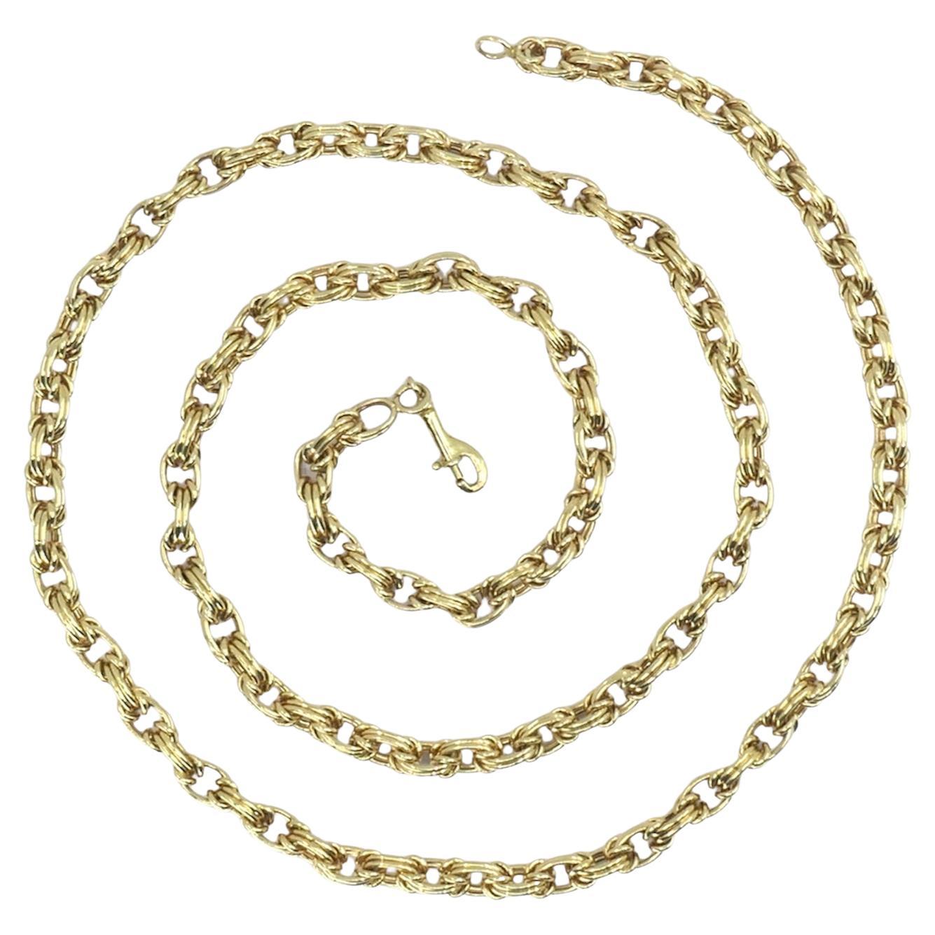 Vintage French 18k Gold Chain Necklace For Sale at 1stDibs