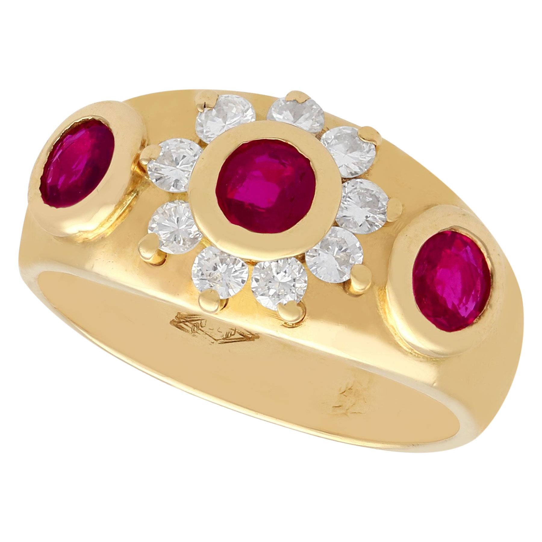 French Collection Ruby Gold Cocktail Ring at 1stDibs