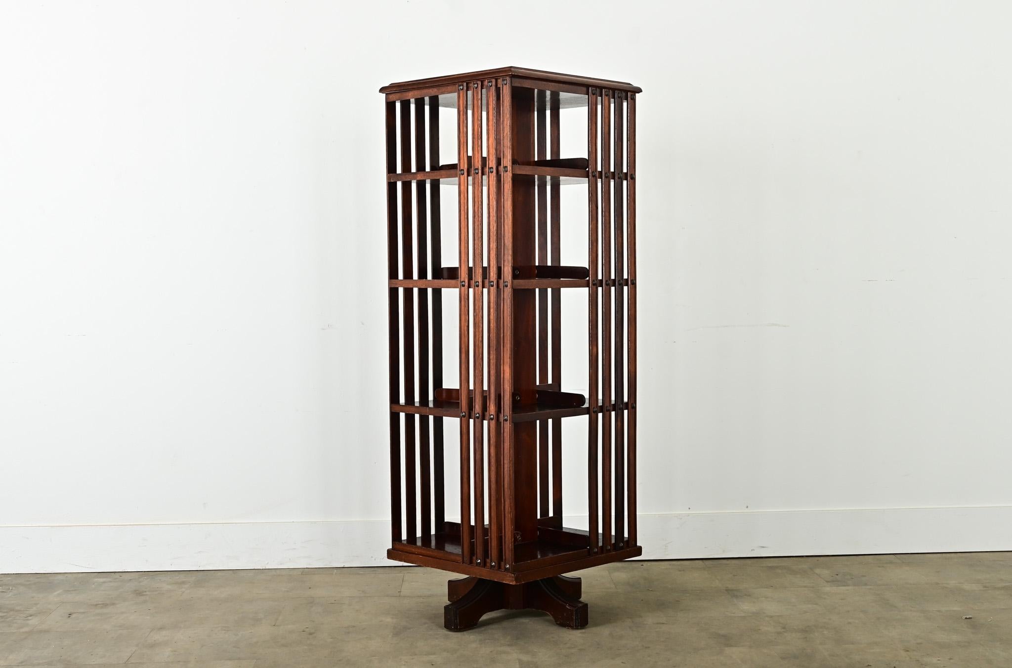Vintage French 20th Century Revolving Bookcase For Sale at 1stDibs