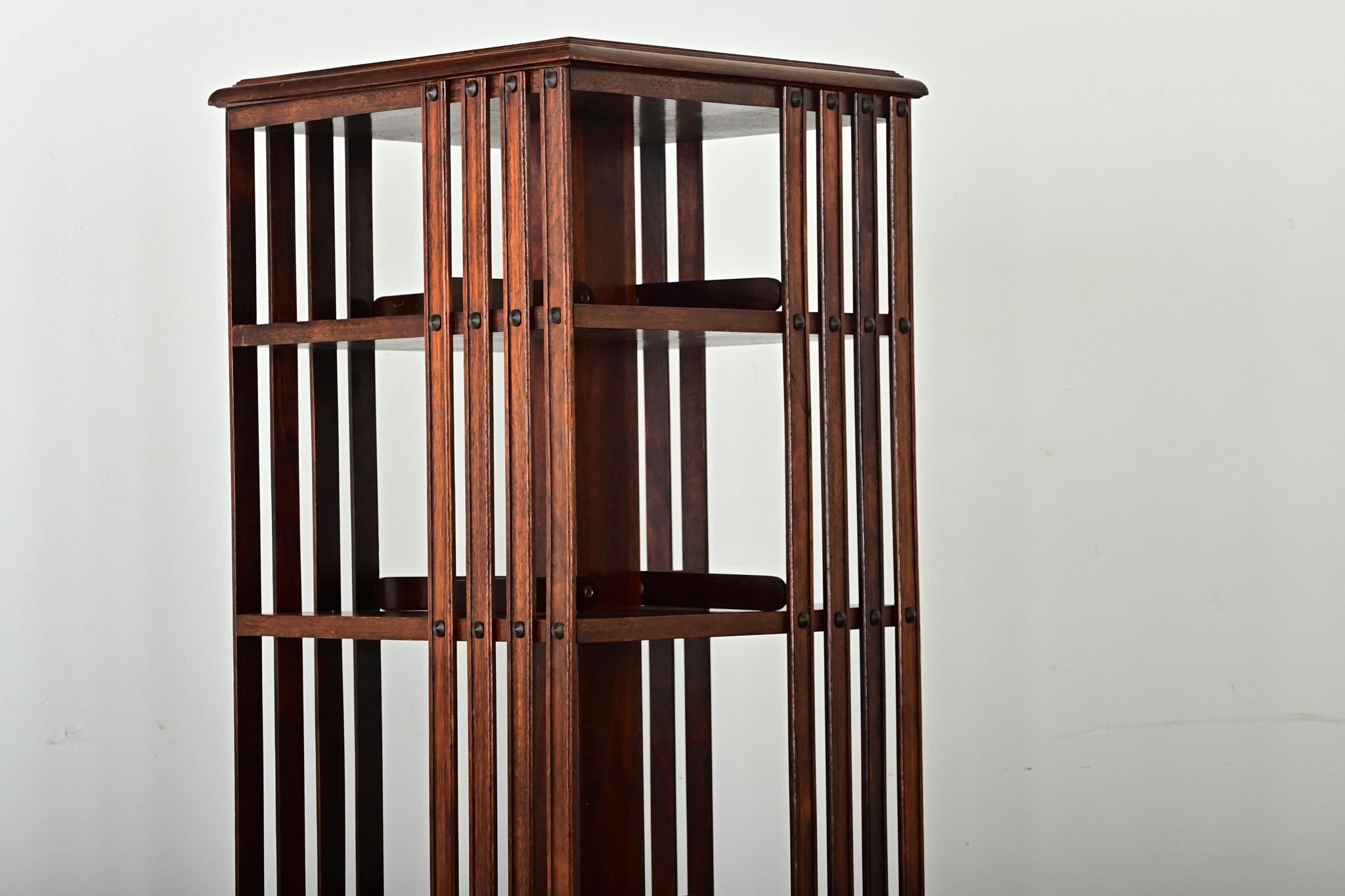 Vintage French 20th Century Revolving Bookcase For Sale at 1stDibs