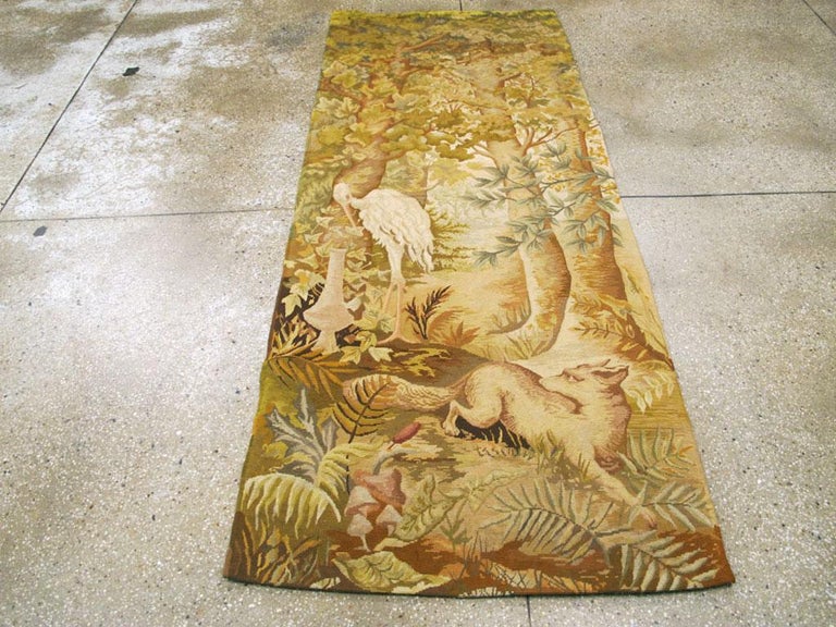 Vintage French Aesopian Tapestry For Sale at 1stDibs