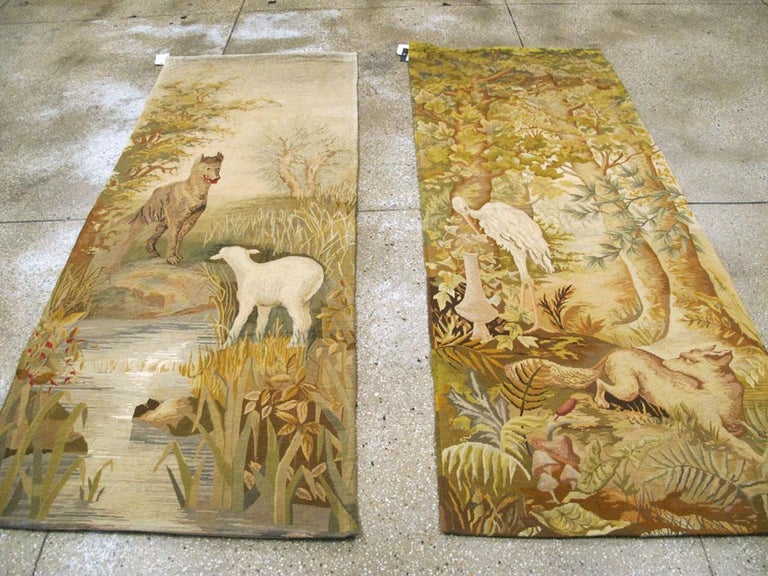 Vintage French Aesopian Tapestry For Sale at 1stDibs