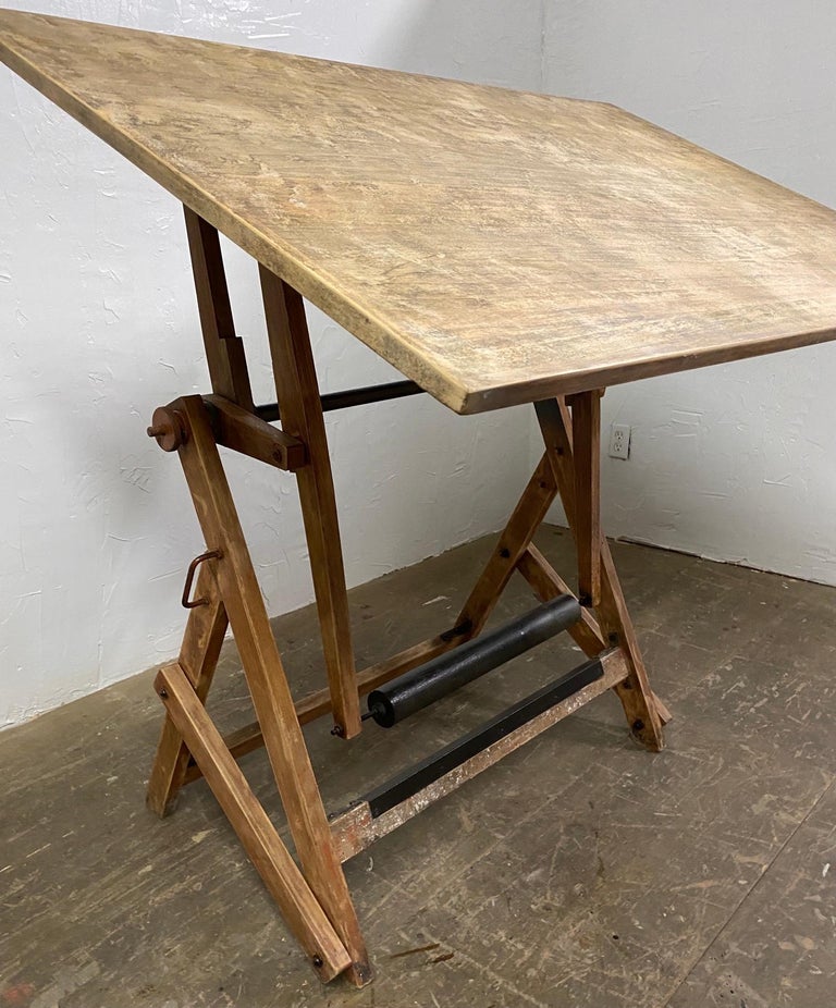 Vintage French Architect's Drafting Table at 1stDibs