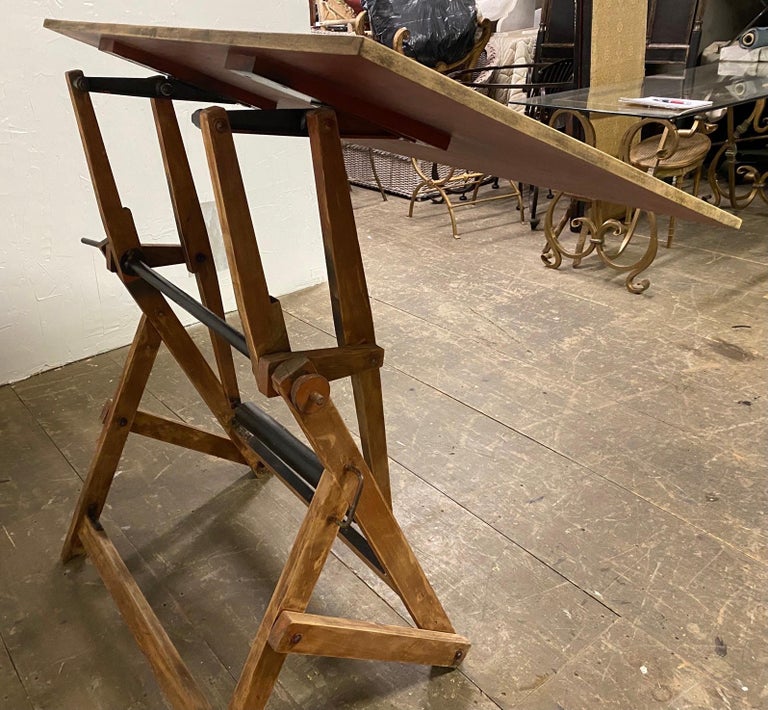 Vintage French Architect's Drafting Table at 1stDibs