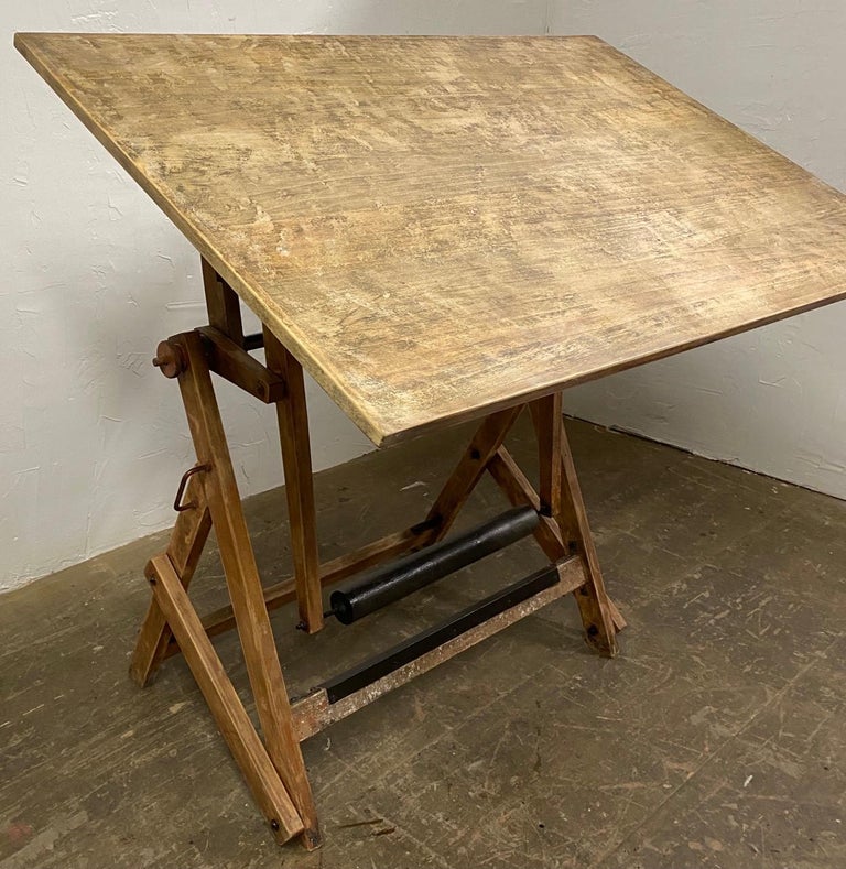 Vintage French Architect's Drafting Table at 1stDibs