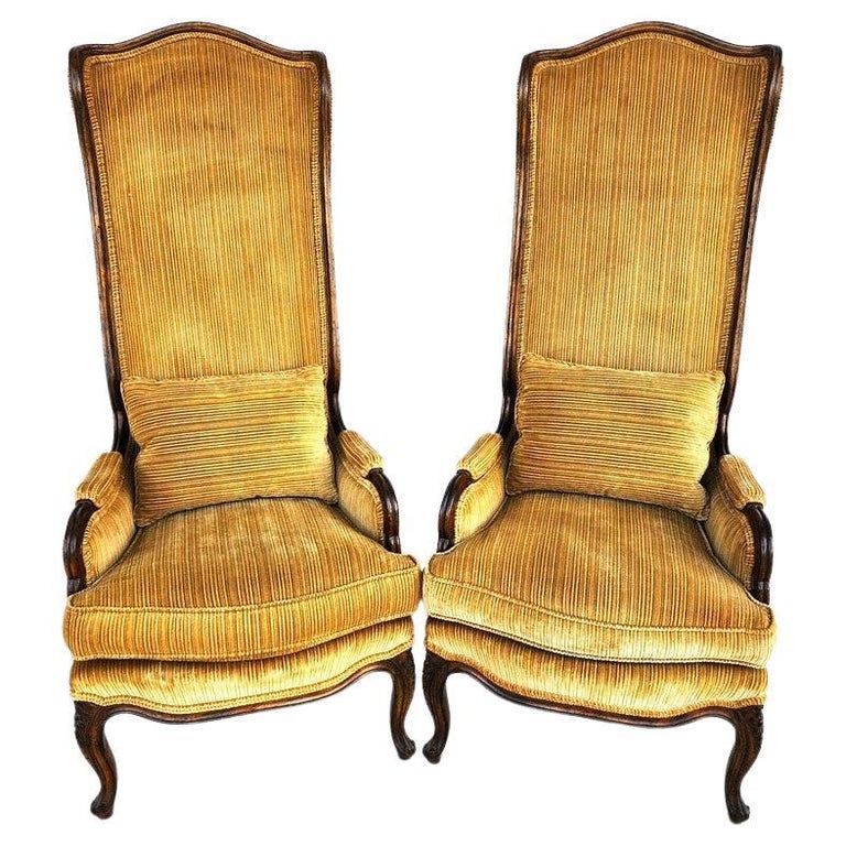 Vintage French Armchairs Wingback by LEWIS MITTMAN - A Pair For Sale at ...