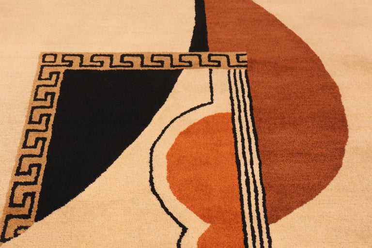 Vintage French Art Deco Area Tufted Rug. 5 ft 8 in x 7 ft 10 in at ...